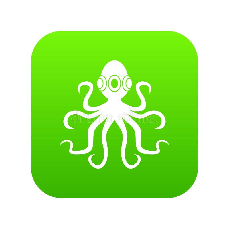 Octopus, Icon Digital Green Stock Vector - Illustration of animal ...