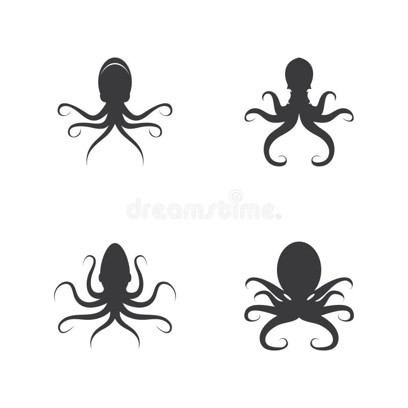 Octopus Icon and Symbol Vector Template Illustration Stock Illustration ...