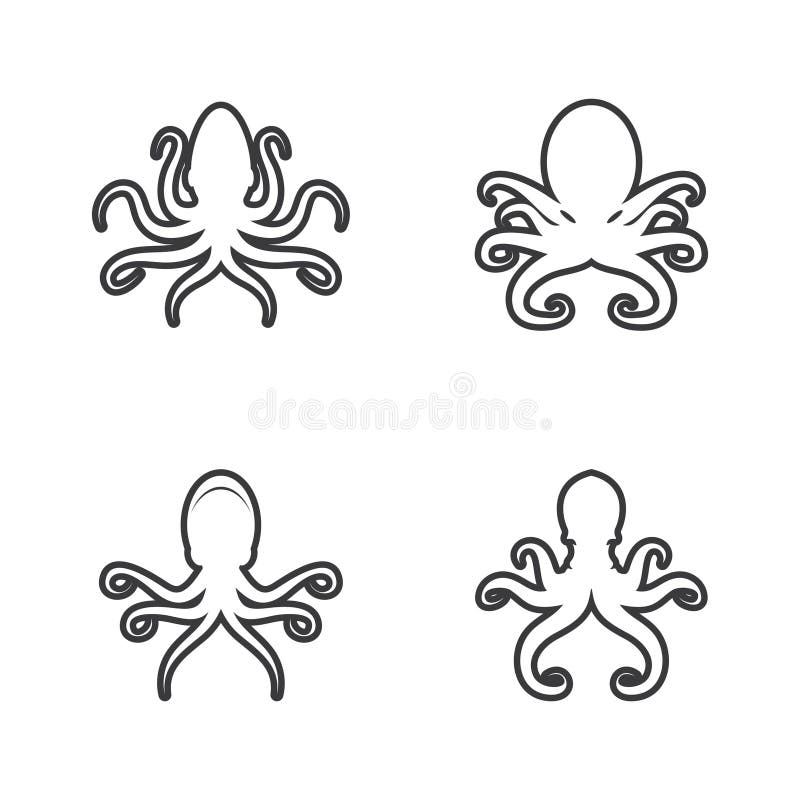 Octopus Icon and Symbol Vector Template Illustration Stock Illustration ...