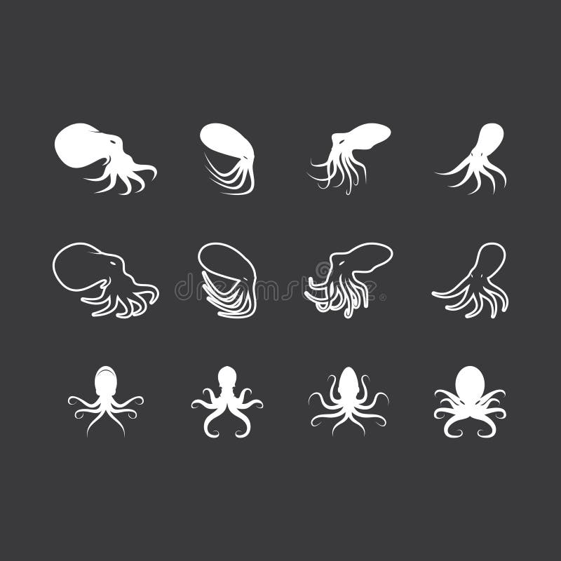 Octopus Icon and Symbol Vector Template Illustration Stock Illustration ...