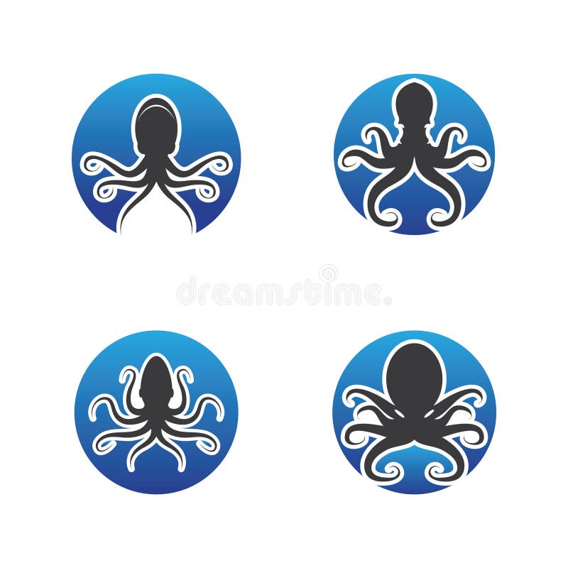 Octopus Icon and Symbol Vector Template Illustration Stock Illustration ...
