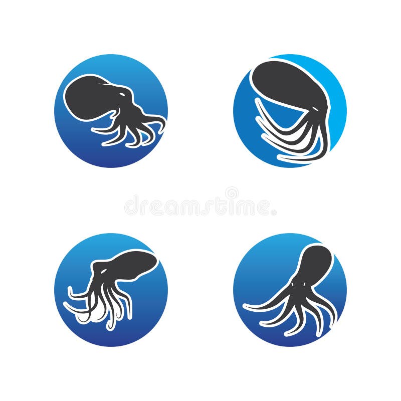 Octopus Icon and Symbol Vector Template Illustration Stock Illustration ...