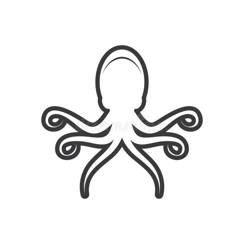 Octopus Icon and Symbol Vector Template Illustration Stock Illustration ...
