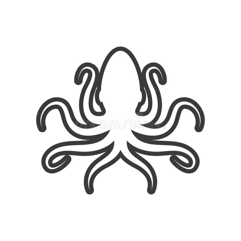 Octopus Icon and Symbol Vector Template Illustration Stock Illustration ...