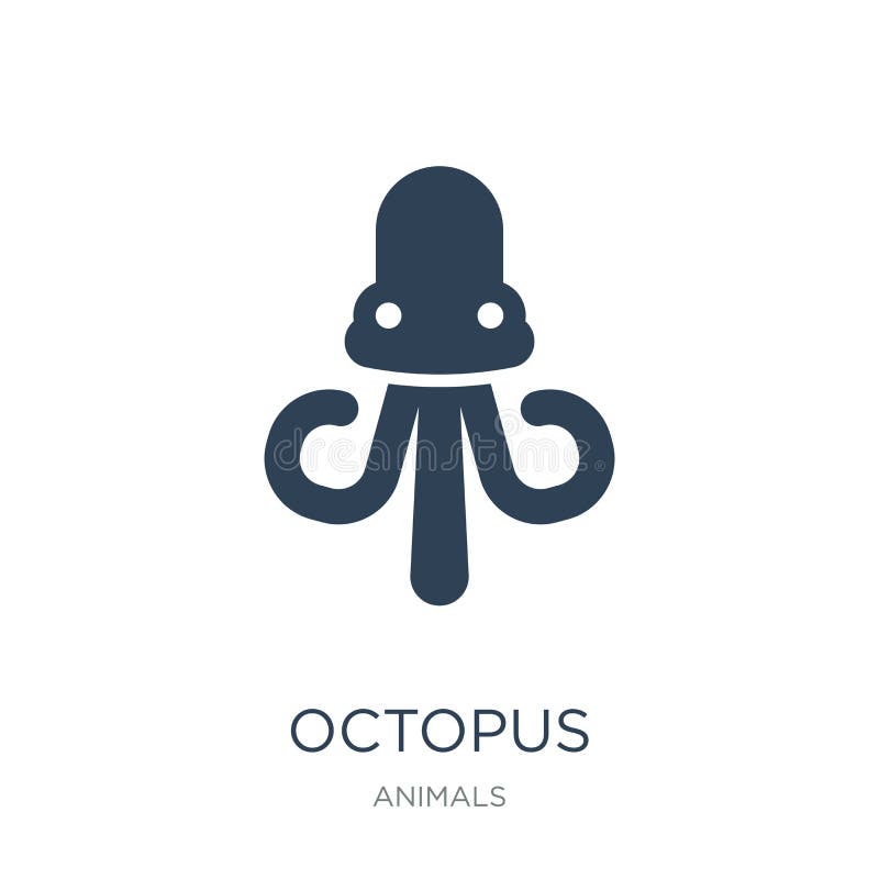 Octopus Icon in Trendy Design Style. Octopus Icon Isolated on White ...