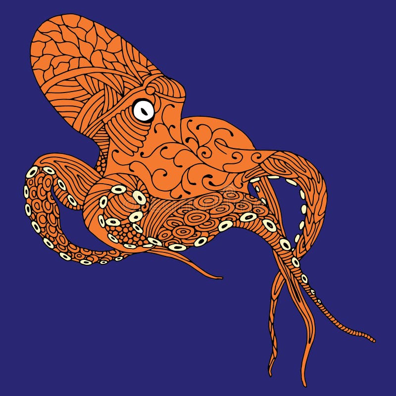 Octopus illustration stock vector. Illustration of friendly - 74029218