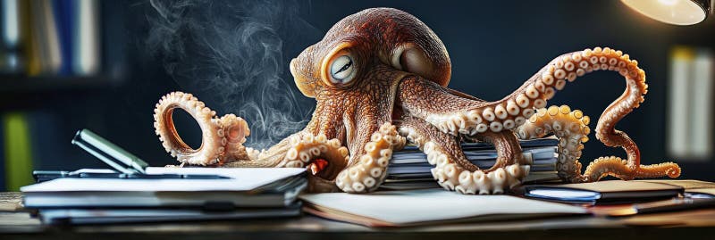 Hardworking Octopus Stock Illustrations – 6 Hardworking Octopus Stock ...