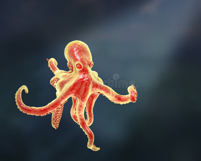 Octopus inside water stock illustration. Illustration of ocean - 92314425