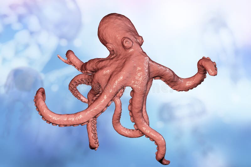 Octopus inside water stock illustration. Illustration of octopus - 92472690