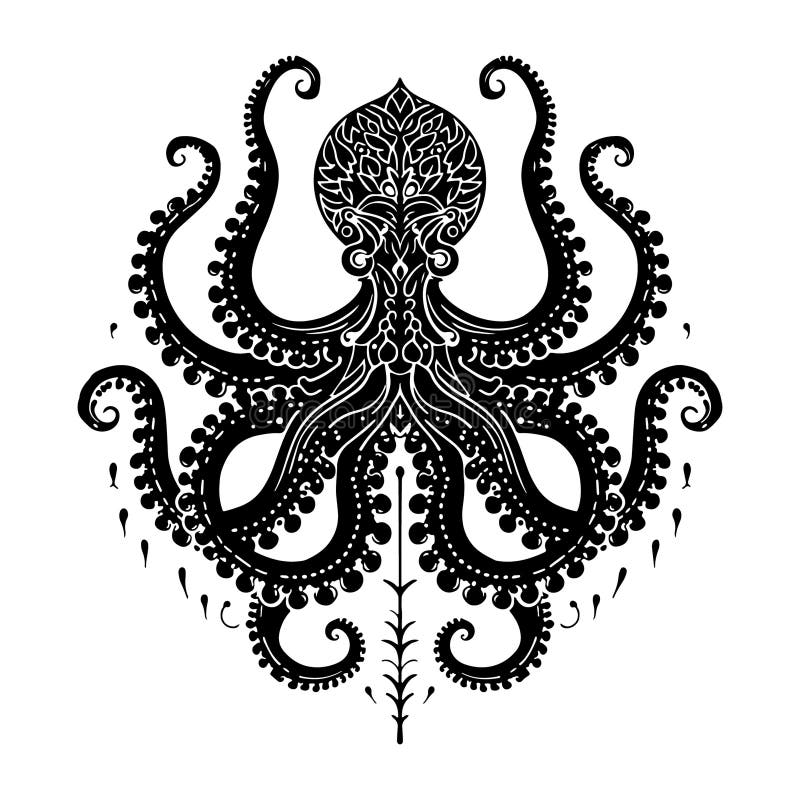 An Octopus, Intricately Designed with Mandala Patterns. Stock ...
