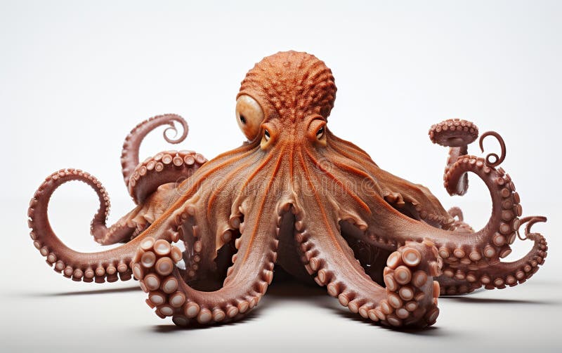 Octopus Isolated on White -Generative Ai Stock Photo - Image of ...