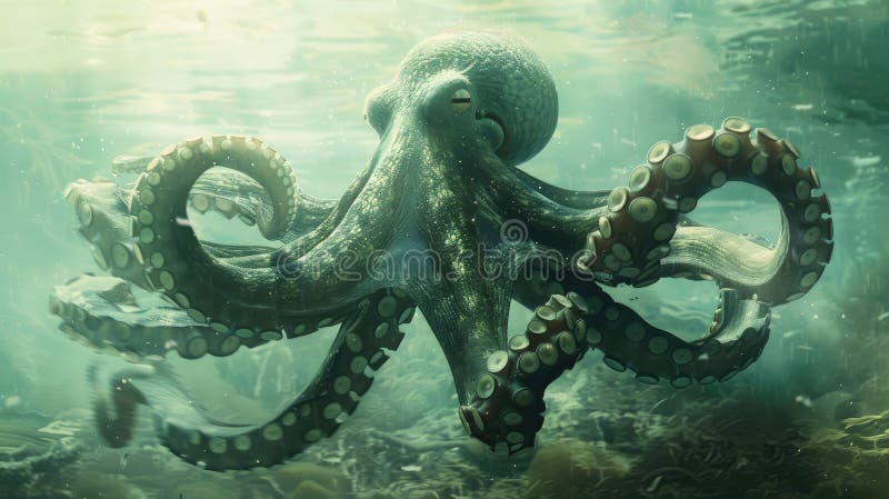 Octopus in Its Natural Habitat on the Seabed Stock Photo - Image of ...