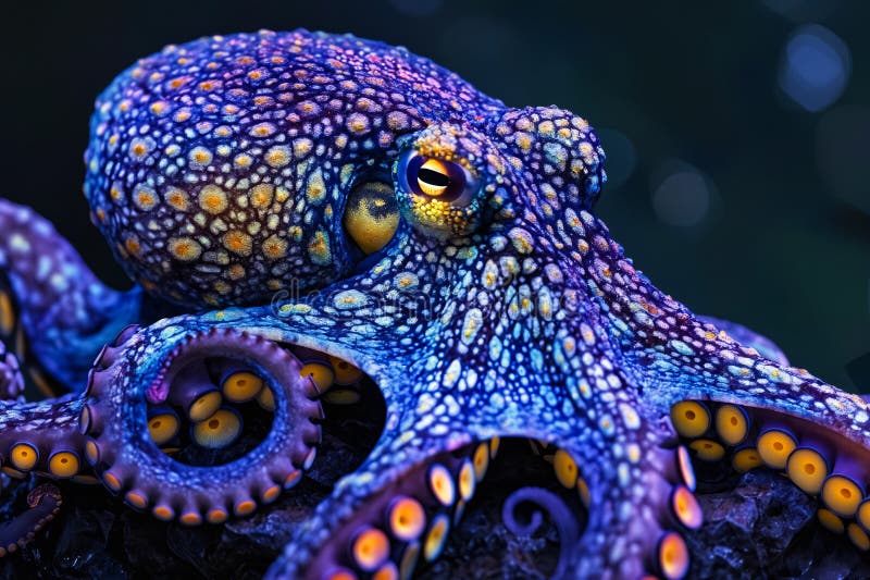 An Octopus with Its Tentacles Open and Eyes Open. Generative AI Stock ...