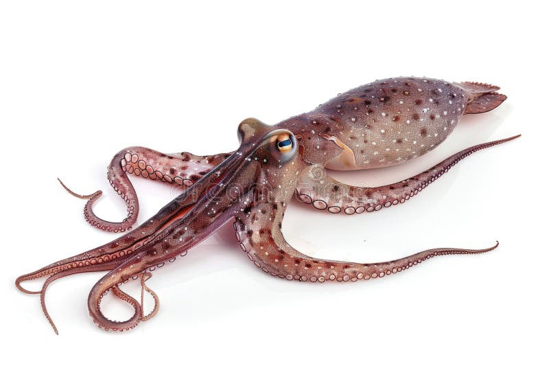 An Octopus Laying Down on a White Surface. Perfect for Marine Life ...