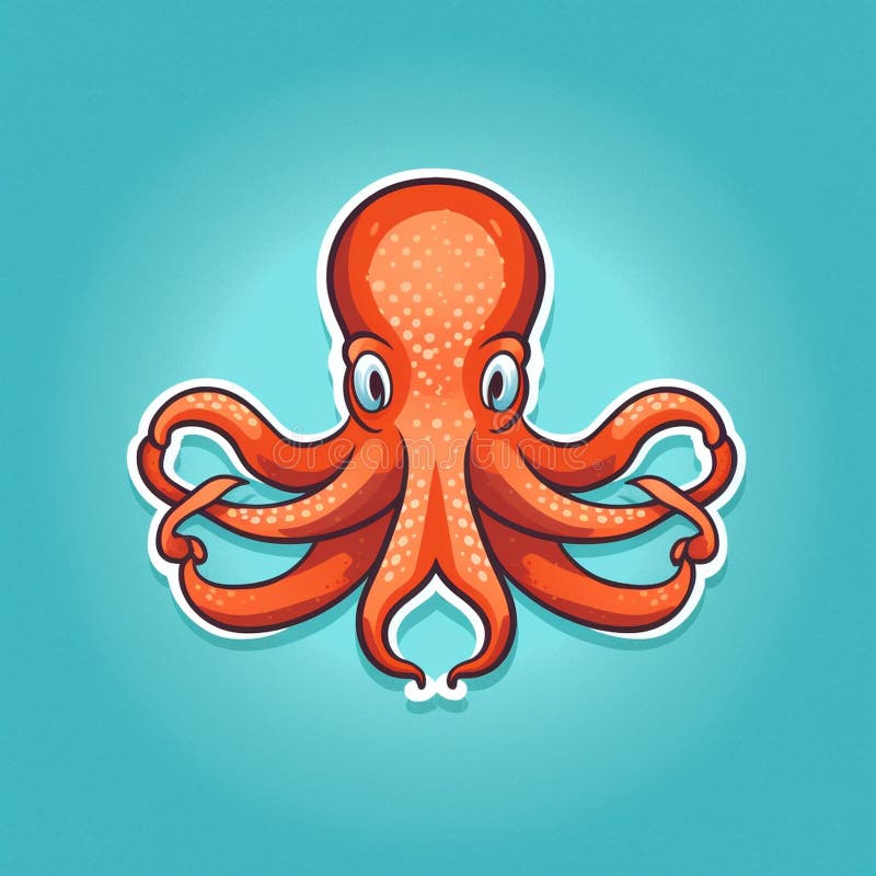Octopus Logo 2D Digital Illustration Stock Illustration - Illustration ...