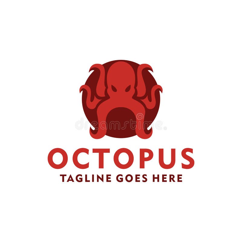 Octopus Logo Design Vector Aquatic Underwater Symbol Stock Vector ...
