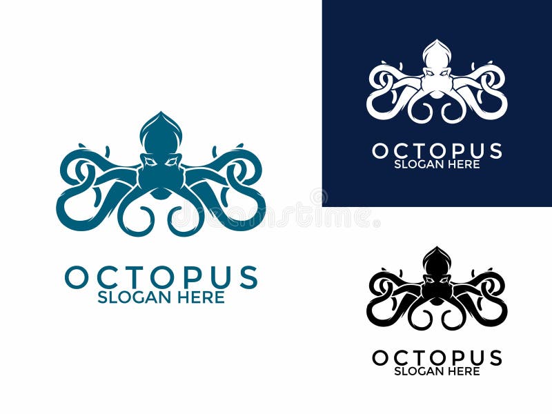 Octopus Logo Design Vector Icon, Octopus Squid Logo Design Template ...