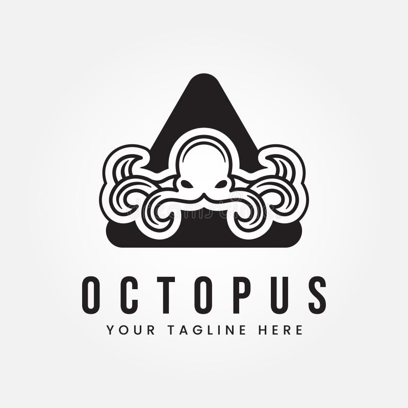 Octopus Logo Isolated Octopus White Background Stock Illustrations ...