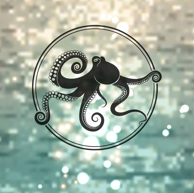 Octopus logo stock vector. Illustration of floating, graphic - 50333219