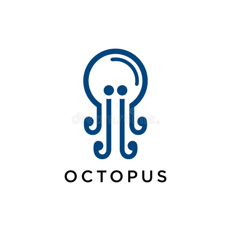 Octopus Logo, Simple Octopus Vector Logo Design, Isolated on White ...