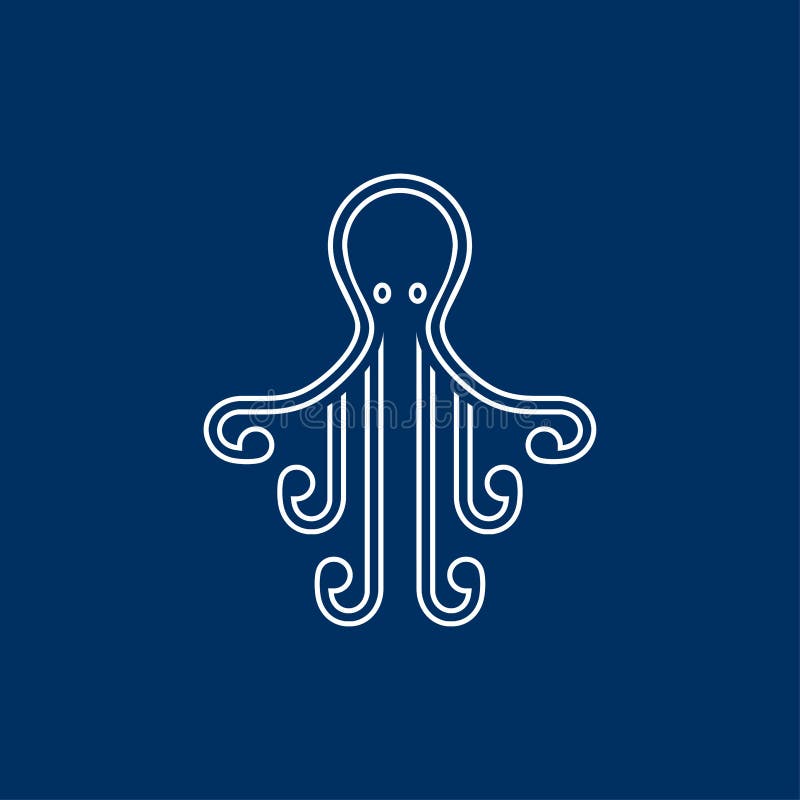 Octopus Logo, Simple Octopus Vector Logo Design, Isolated on White ...