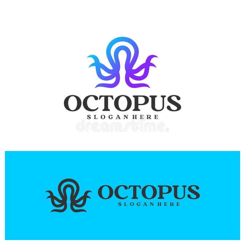 Octopus Logo Vector Illustration. Simple Octopus Logo Design Concept ...
