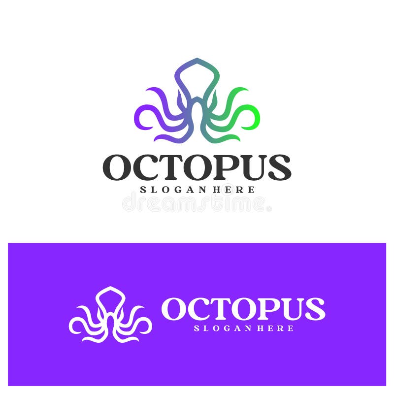 Octopus Logo Vector Illustration. Simple Octopus Logo Design Concept ...
