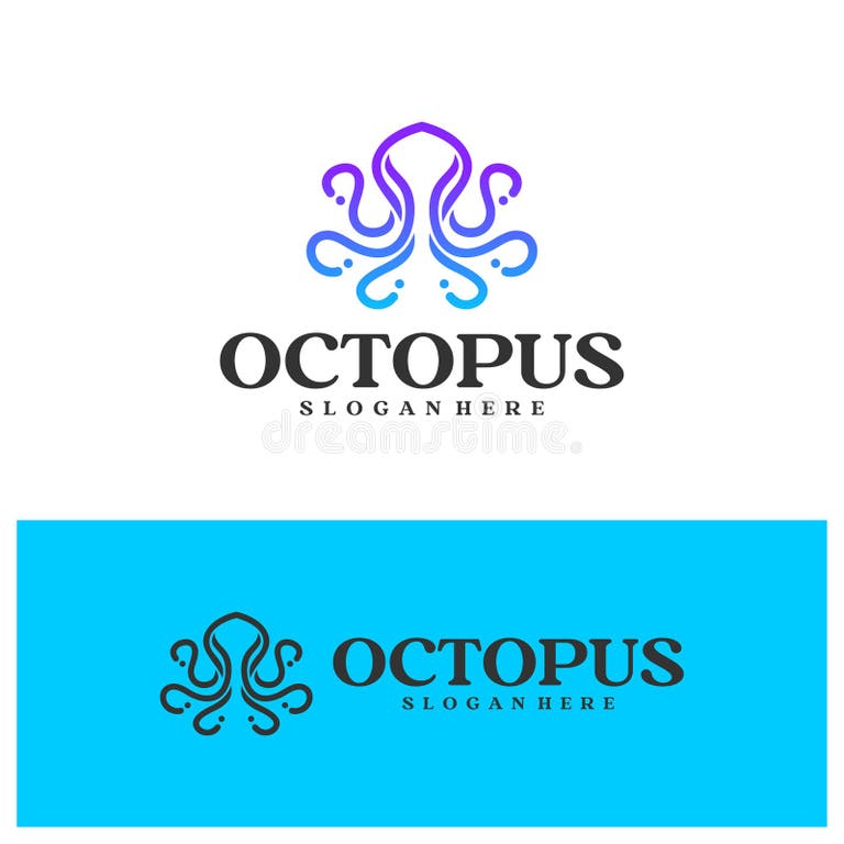 Octopus Logo Vector Illustration. Simple Octopus Logo Design Concept ...