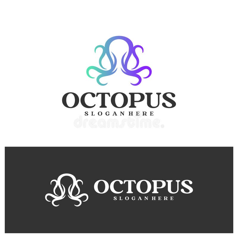 Octopus Logo Vector Illustration. Simple Octopus Logo Design Concept ...