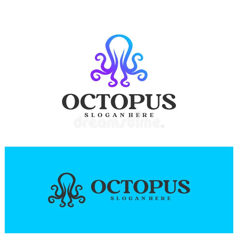 Octopus Logo Vector Illustration. Simple Octopus Logo Design Concept ...