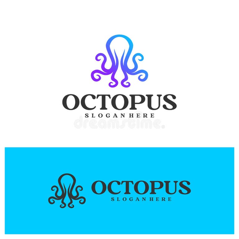 Octopus Logo Vector Illustration. Simple Octopus Logo Design Concept ...