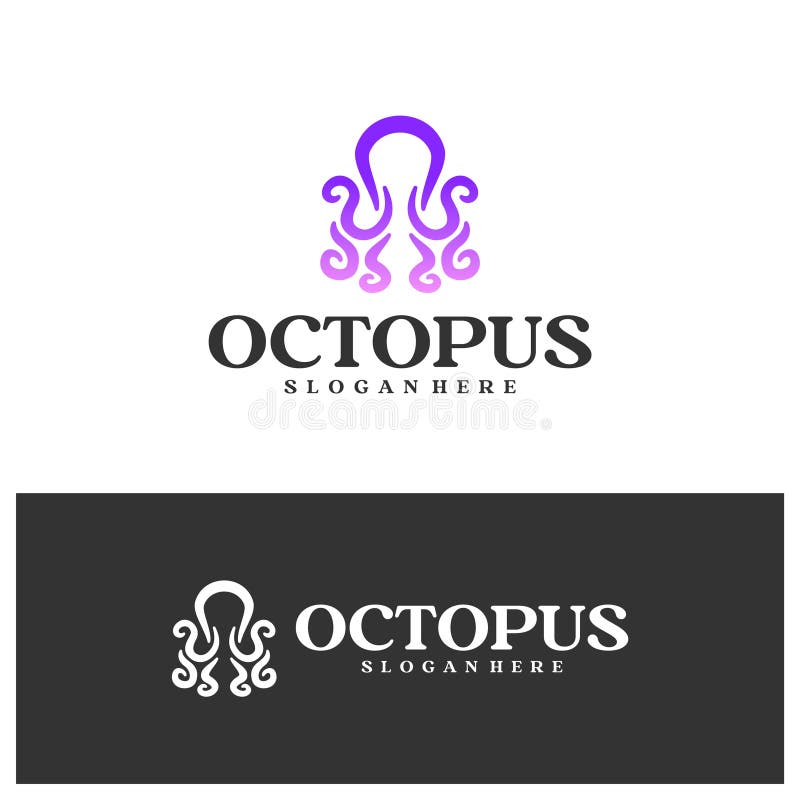Octopus Logo Vector Illustration. Simple Octopus Logo Design Concept ...