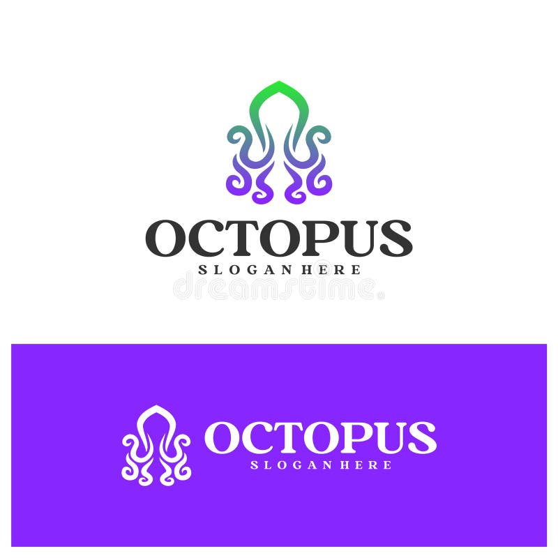 Octopus Logo Vector Illustration. Simple Octopus Logo Design Concept ...