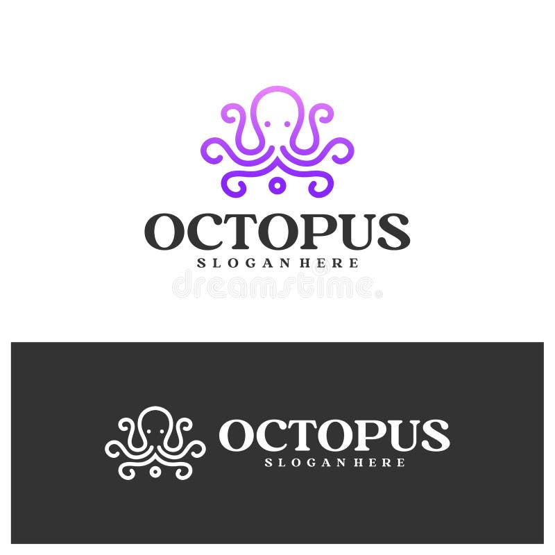 Octopus Logo Vector Illustration. Simple Octopus Logo Design Concept ...