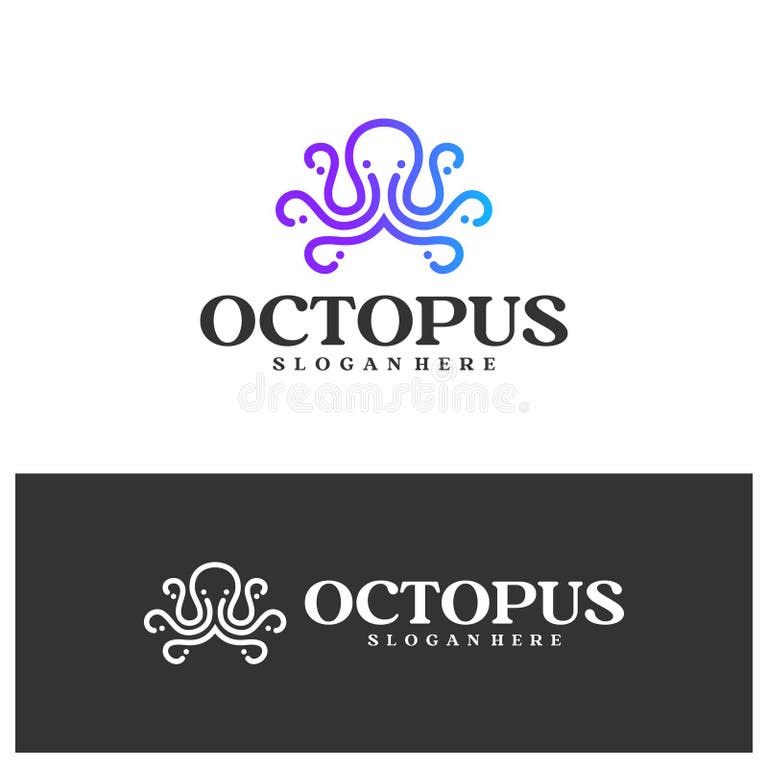 Octopus Logo Vector Illustration. Simple Octopus Logo Design Concept ...