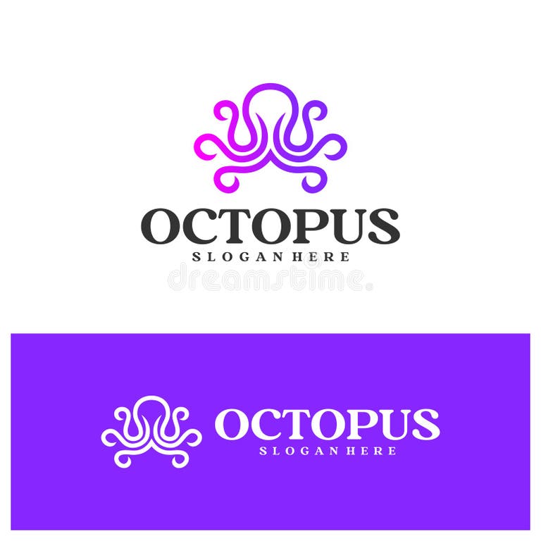 Octopus Logo Vector Illustration. Simple Octopus Logo Design Concept ...