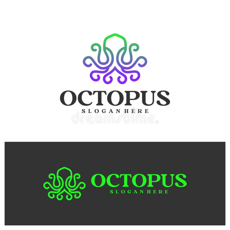 Octopus Logo Vector Illustration. Simple Octopus Logo Design Concept ...