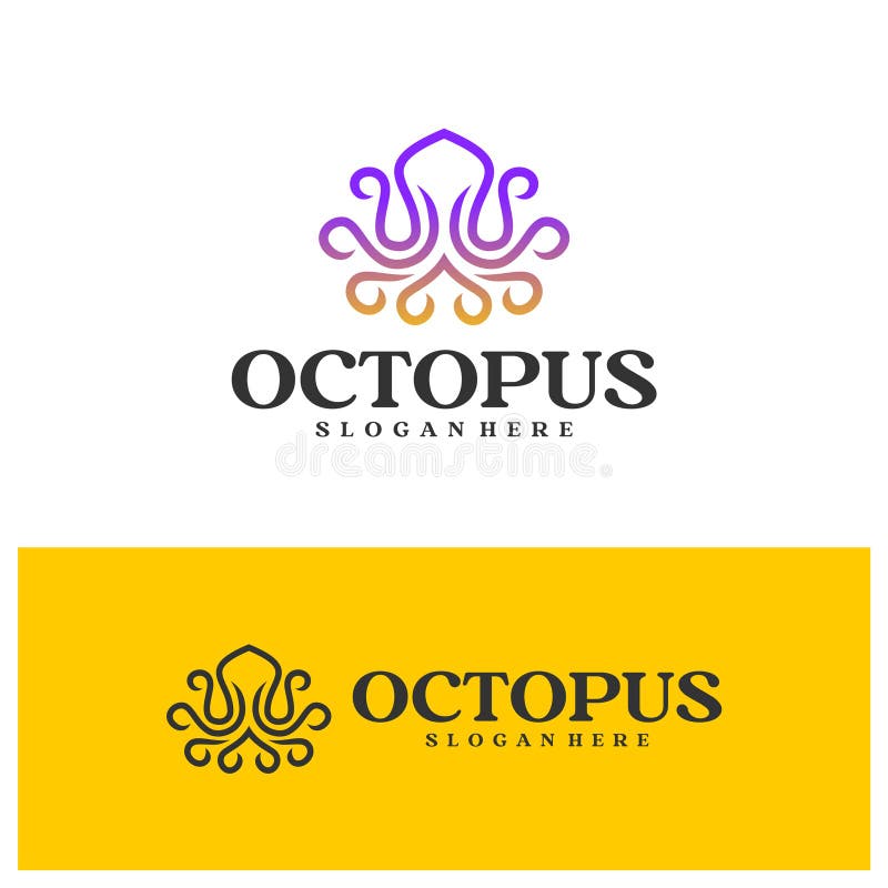 Octopus Logo Vector Illustration. Simple Octopus Logo Design Concept ...