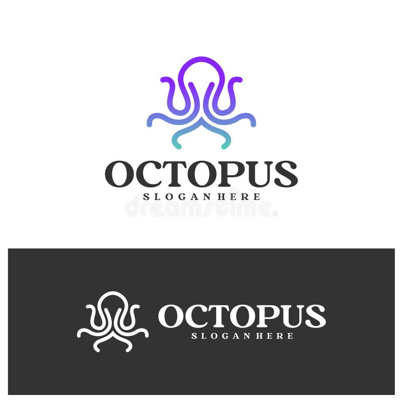 Octopus Logo Vector Illustration. Simple Octopus Logo Design Concept ...