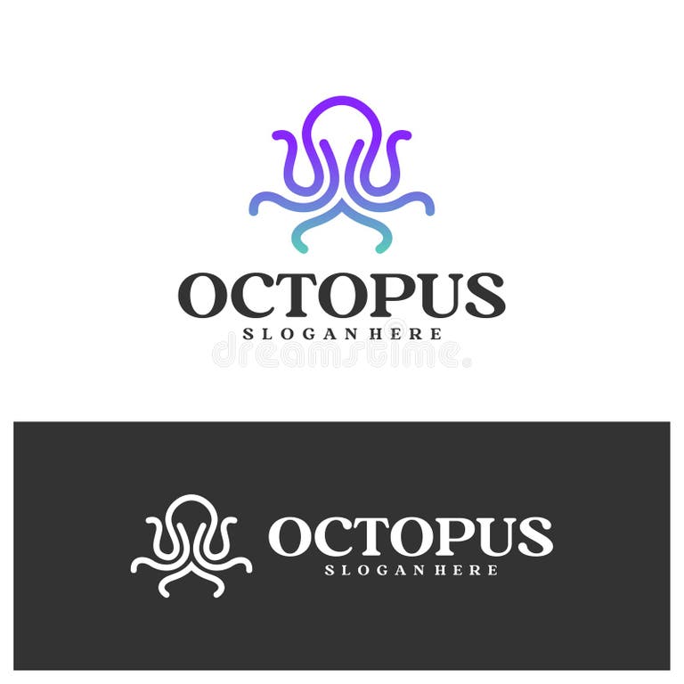 Octopus Logo Vector Illustration. Simple Octopus Logo Design Concept ...
