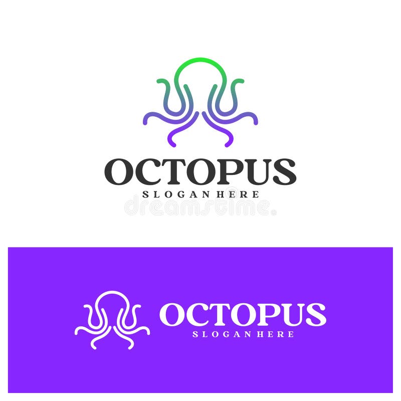 Octopus Logo Vector Illustration. Simple Octopus Logo Design Concept ...
