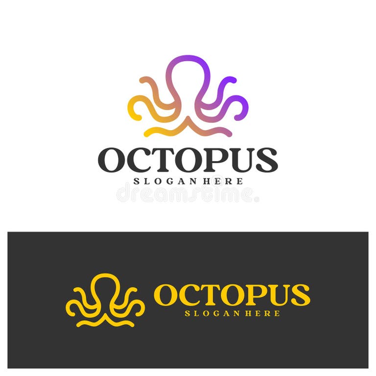 Octopus Logo Vector Illustration. Simple Octopus Logo Design Concept ...