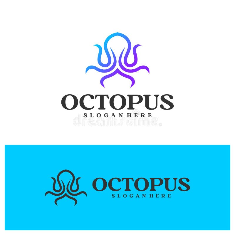 Octopus Logo Vector Illustration. Simple Octopus Logo Design Concept ...