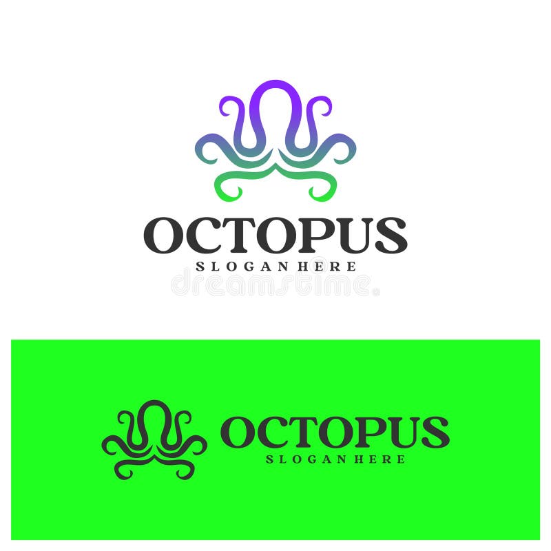 Octopus Logo Vector Illustration. Simple Octopus Logo Design Concept ...