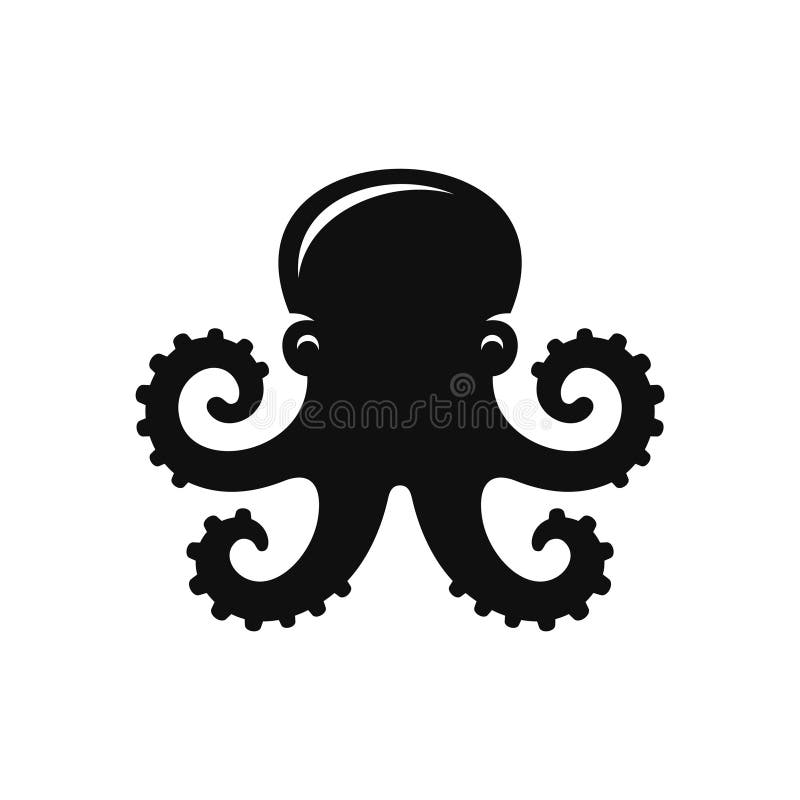 Octopus Logo on White Background. Vector Stock Vector - Illustration of ...