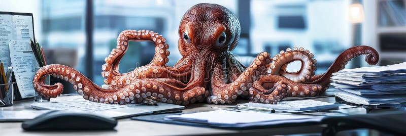 Octopus Multitasking Stock Illustrations – 415 Octopus Multitasking ...