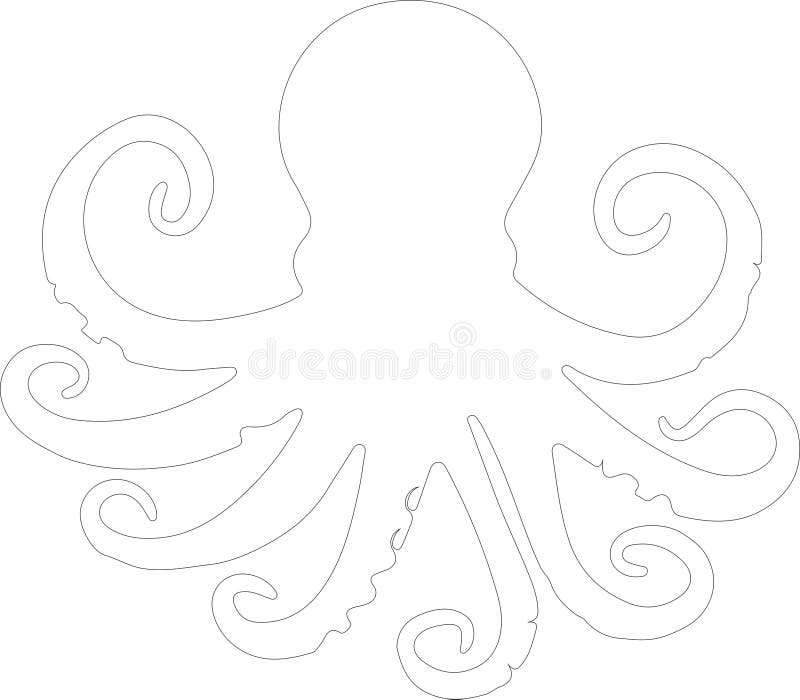 Outline Octopus Transparent Background Stock Illustrations – 107 ...