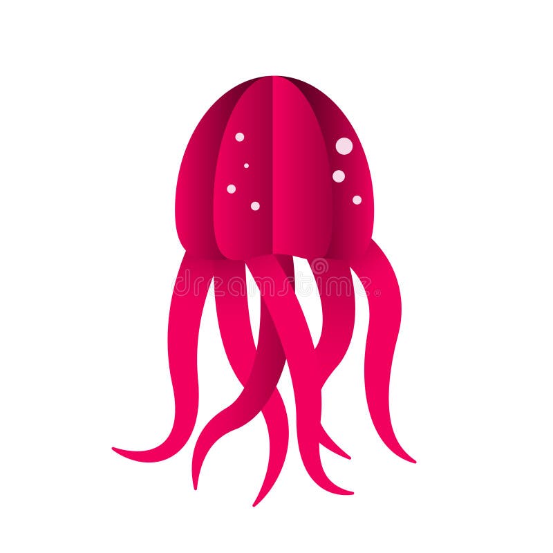 Octopus Paper Cut Vector Illustration Stock Vector - Illustration of ...