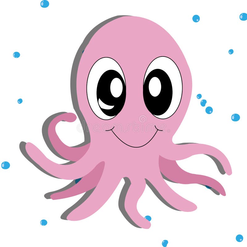 Pink and Purple Octopus stock illustration. Illustration of character ...