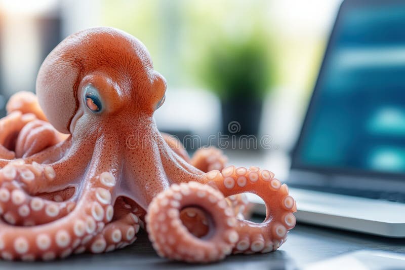 Octopus Symbolizing Multitasking at Work Stock Image - Image of ...
